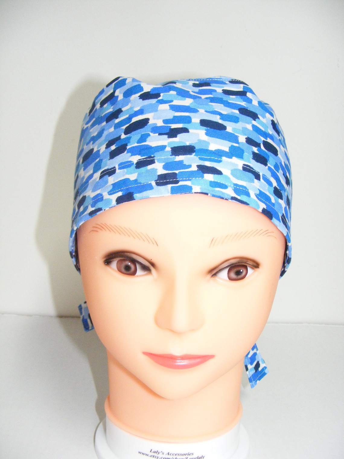 Nurse Unisex Cap Scrub Hat Blue Color Tie Back One Size Handmade Use as ...