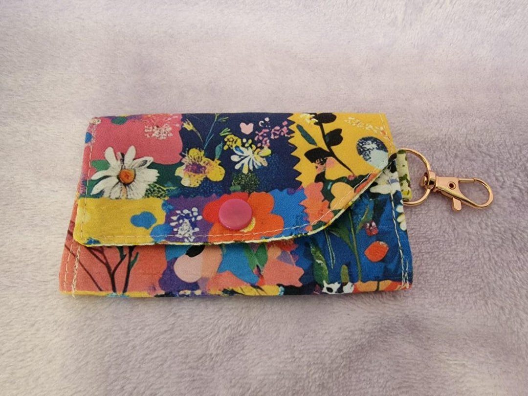 Patchwork Cotton Coin Purse With Zip, Popper & Keyring - Mother's Day ...