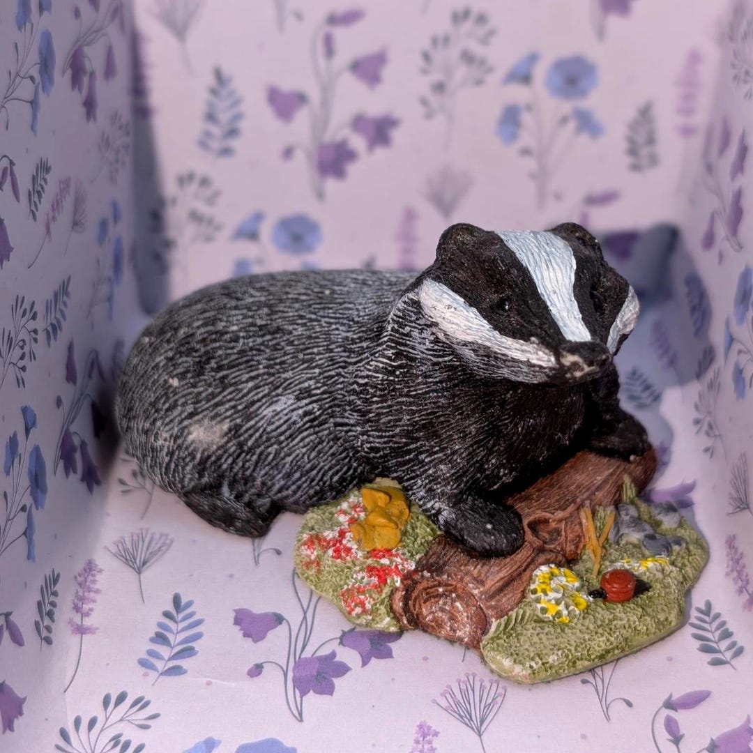 Large Badger - Vintage Handmade Clay Figurine - British Wildlife - Etsy