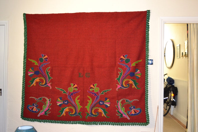 Antique Romanian Bed Cover Transylvania Hand Woven Wool Coverlet Throw ...