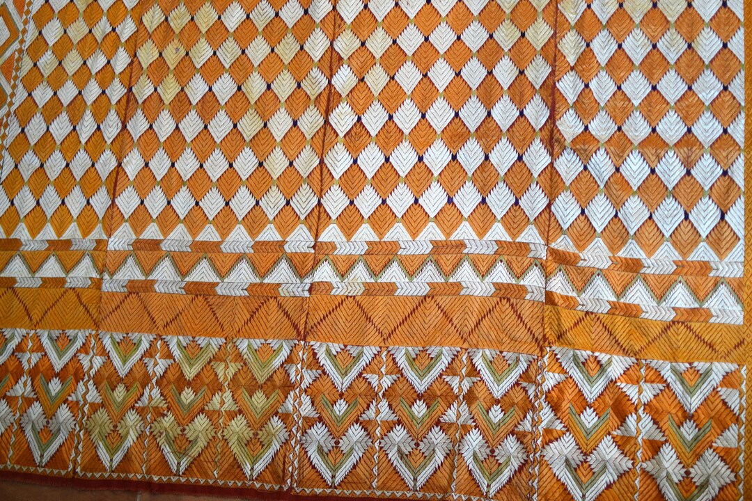 Early 20th Century Phulkari Shawl/punjab Embroidered Textile/antique ...