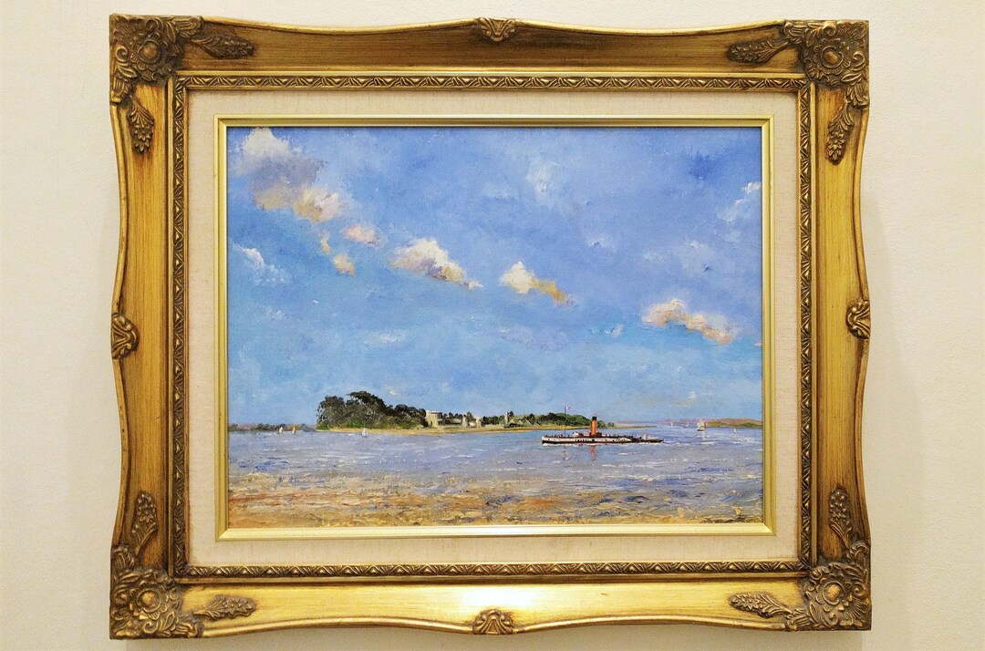 Framed Oil Painting Nautical Landscape/ Seaside Scene/ Boat Trip ...