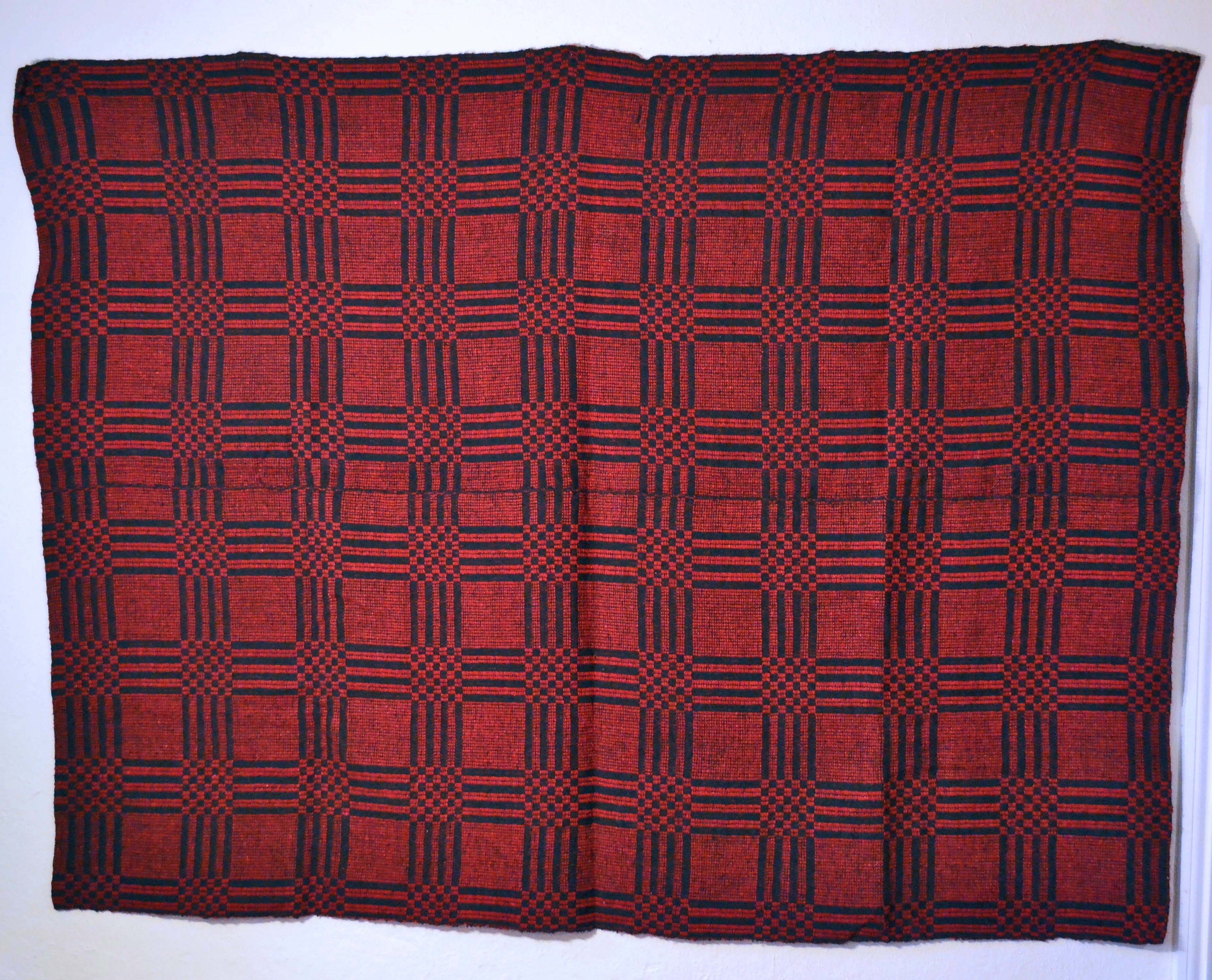 Mid Century Throw Hand Woven Red Black Check Coverlet - Etsy