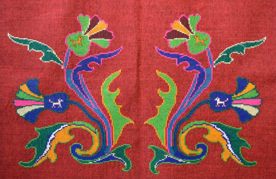 Antique Romanian Bed Cover Transylvania Hand Woven Wool Coverlet Throw ...