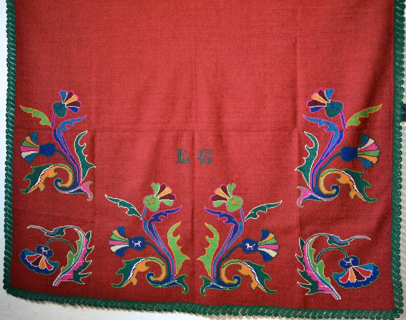 Antique Romanian Bed Cover Transylvania Hand Woven Wool Coverlet Throw ...