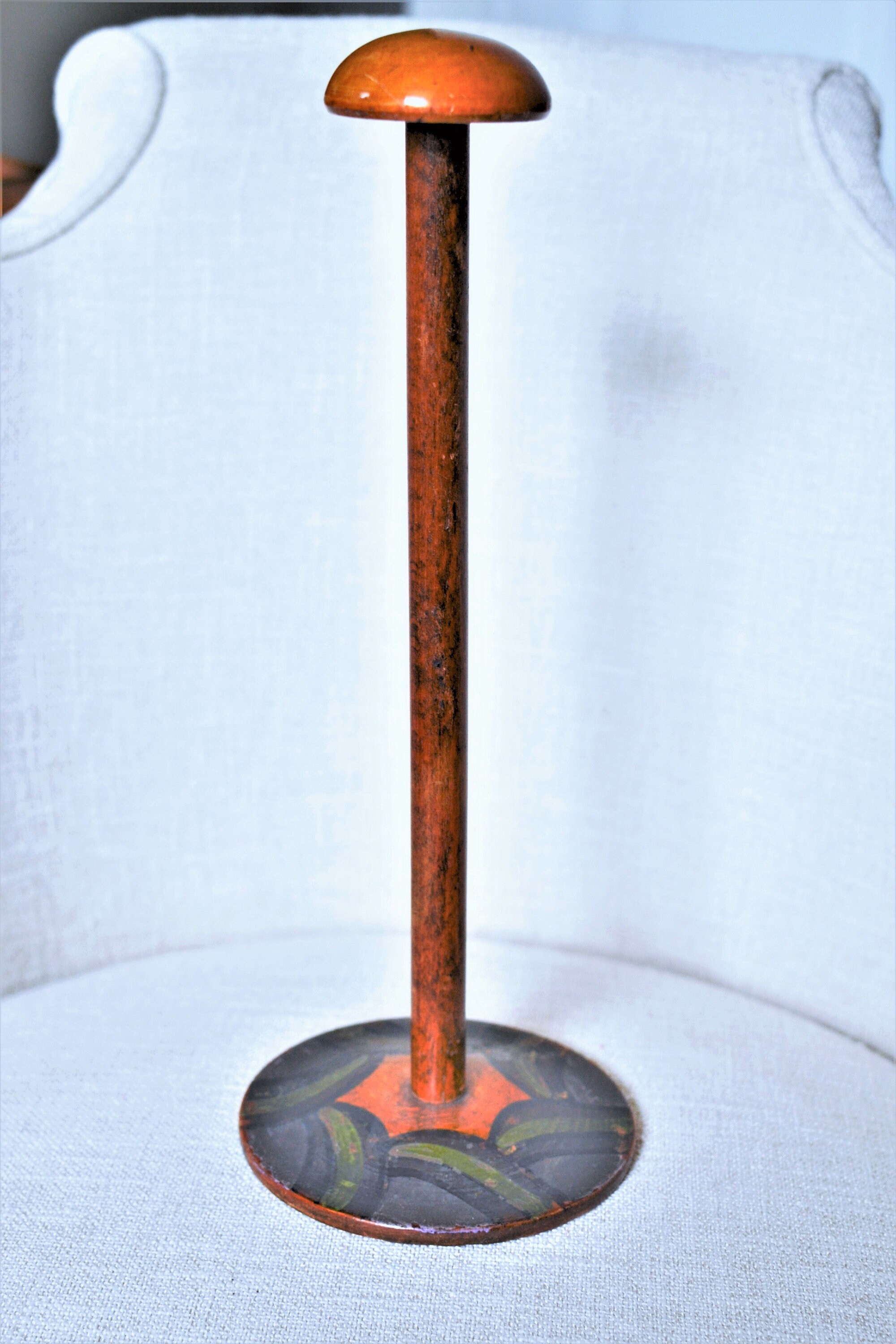 Antique Hat Stand Turned Wood Painted Base in the Style of - Etsy