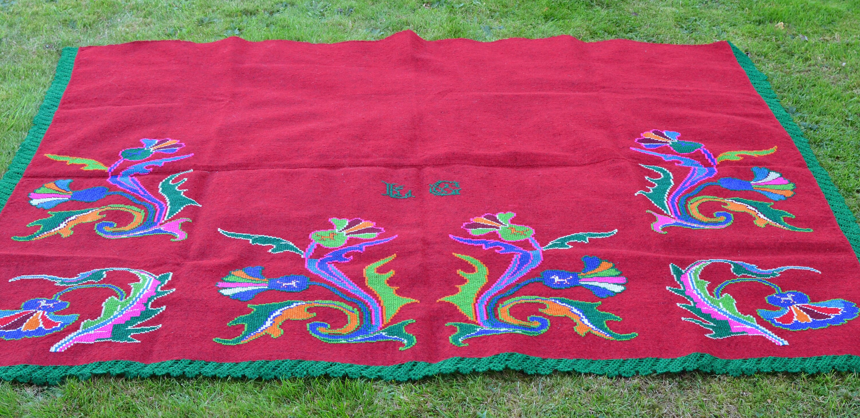 Antique Romanian Bed Cover Transylvania Hand Woven Wool Coverlet Throw ...