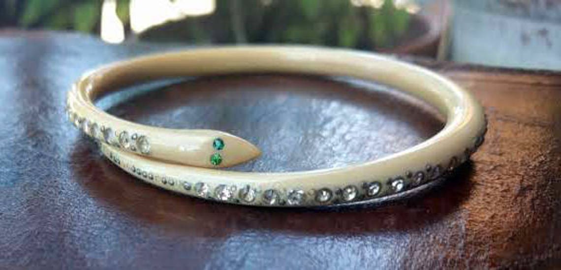 Art Deco Snake Celluloid Stacking Arm Bangle Flapper Bracelet - Etsy