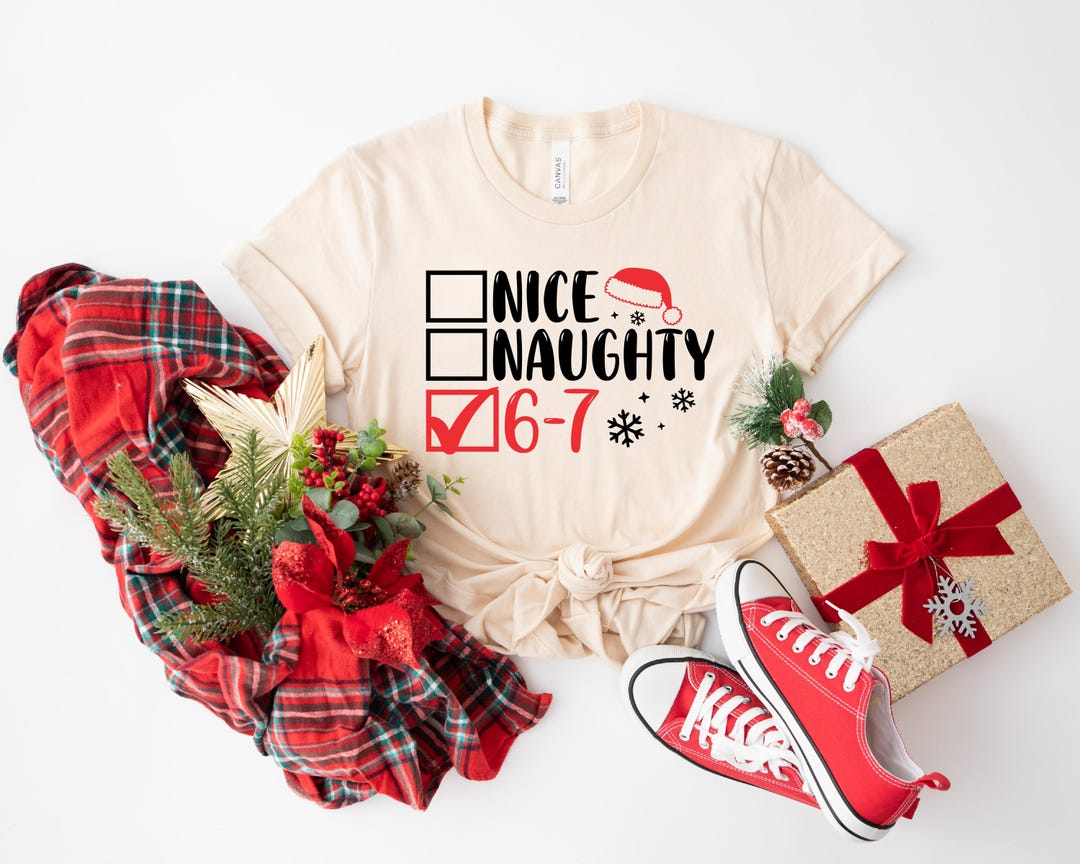 6-7 Checkbox Christmas Shirt, Funny Six Seven Xmas Humor Tee, Nice ...