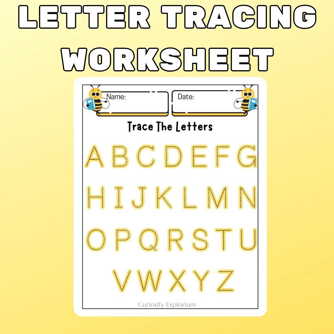 Preschool Alphabet Tracing Worksheet Printable - Etsy