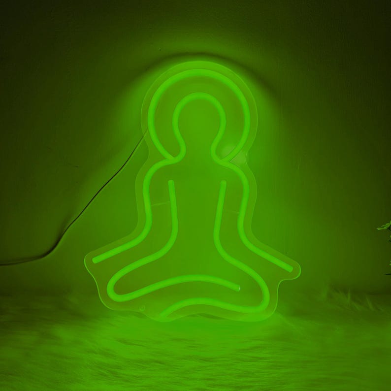 Yoga Buddha Neon Sign, LED Meditation Wall Art, Yoga Room Decor ...