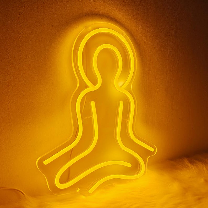 Yoga Buddha Neon Sign, LED Meditation Wall Art, Yoga Room Decor ...