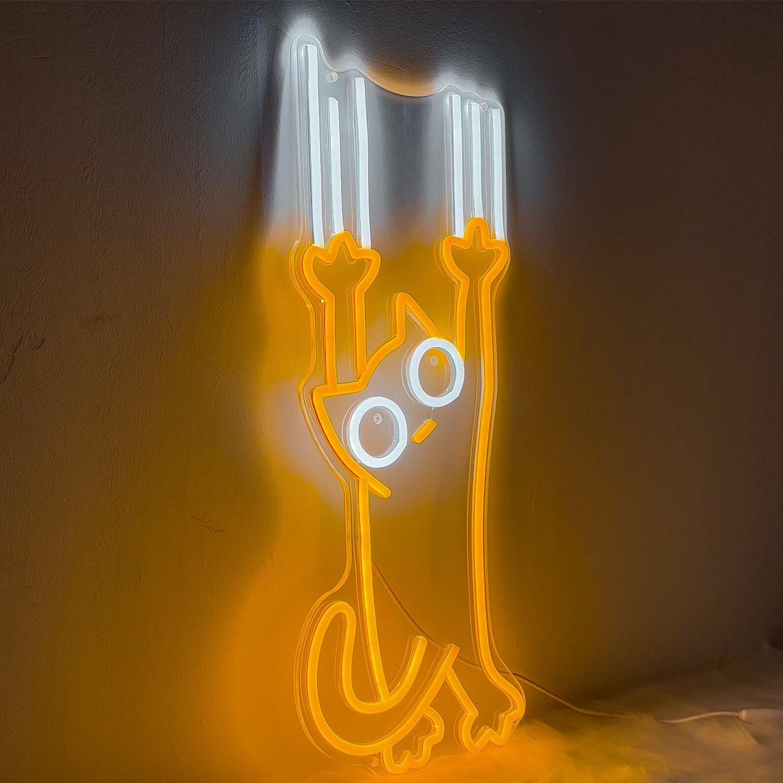 Climbing Cat Neon Sign, Custom Cat LED Night Light, Funny Wall Decor ...