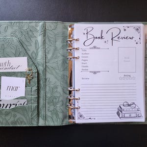 Reading Log Printable | Book Review Tracker | A5 Planner Inserts | Book ...