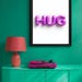 HUG Digital Wall Art - 3D Balloon Letters Print - Pink Typography Decor ...