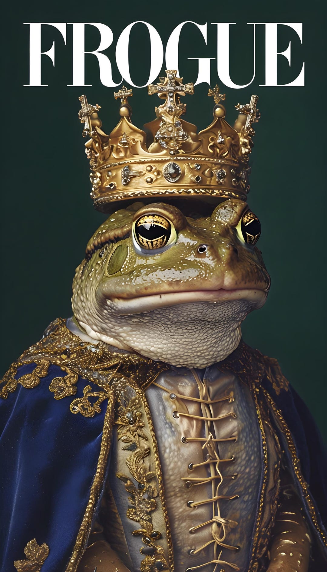 Royal Frog King Portrait - Anthropomorphic Toad Art Print - Regal Frog ...