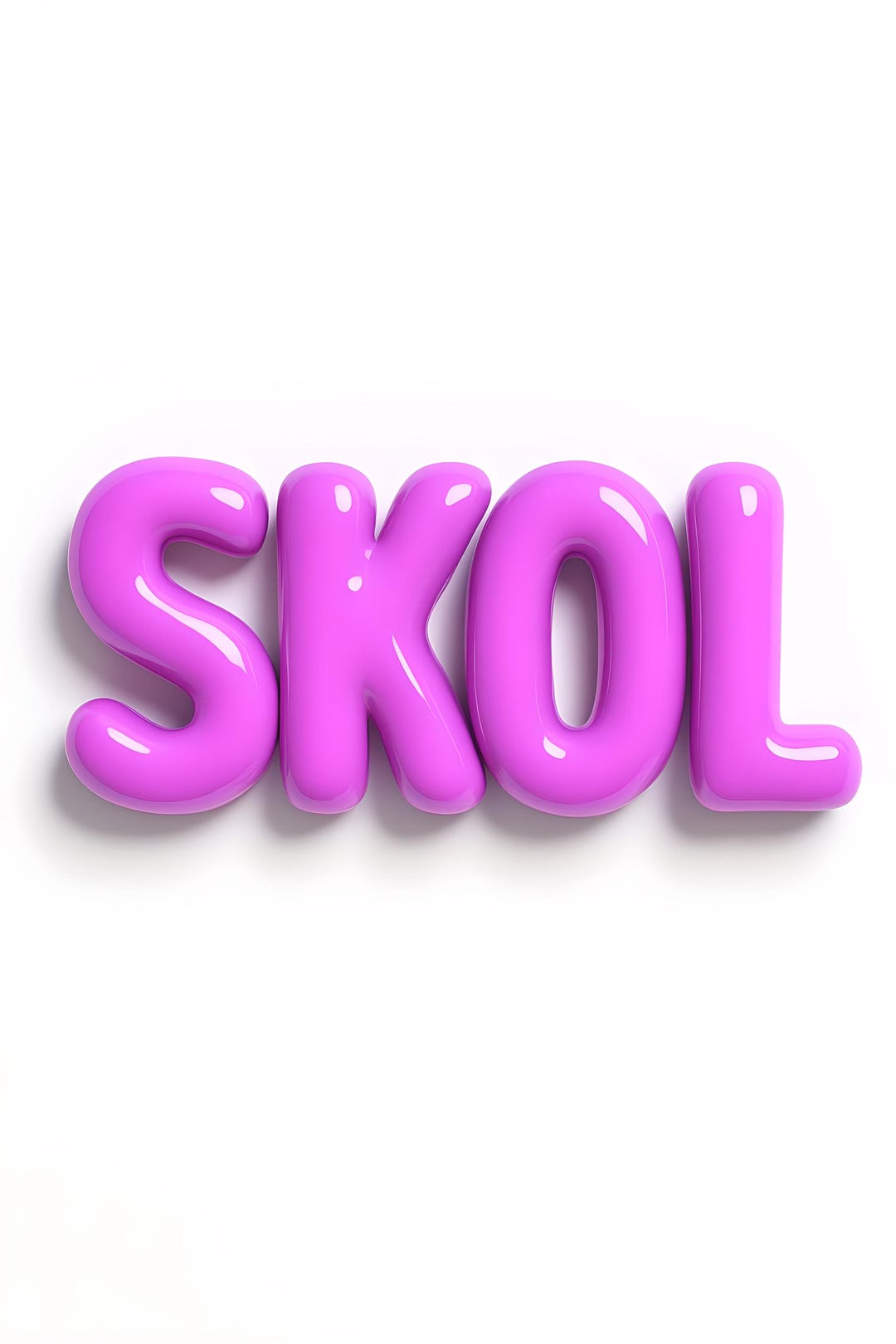 SKOL Digital Wall Art - 3D Balloon Letters Print - Pink Typography ...