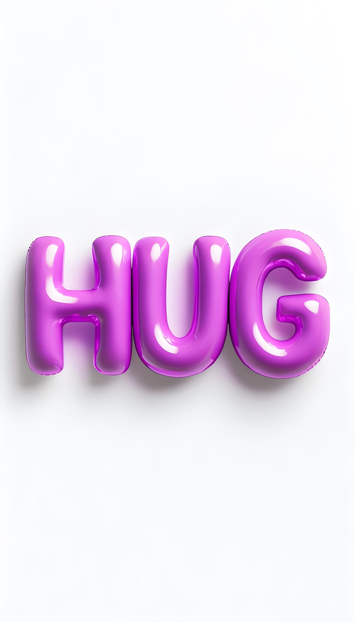 HUG Digital Wall Art - 3D Balloon Letters Print - Pink Typography Decor ...
