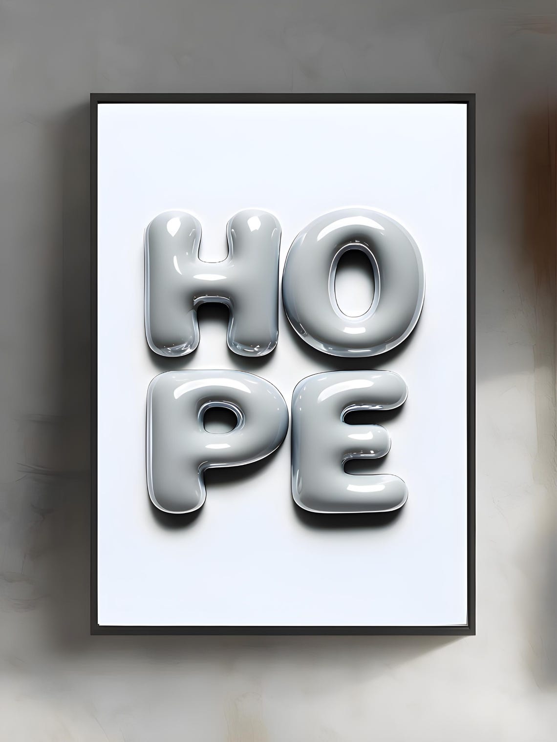 HOPE Digital Wall Art - 3D Balloon Letters Print - Inspirational ...