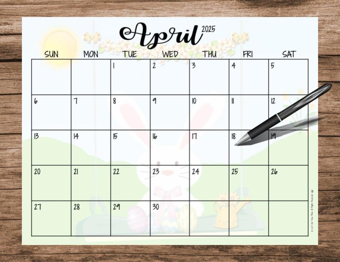 APRIL 2025 Calendar* EDITABLE! Printable! Instant Digital Download ...