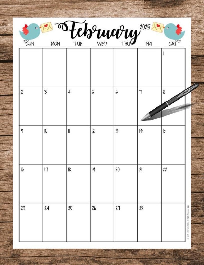 FEBRUARY 2025 Calendar* EDITABLE! Printable! Instant Digital Download ...