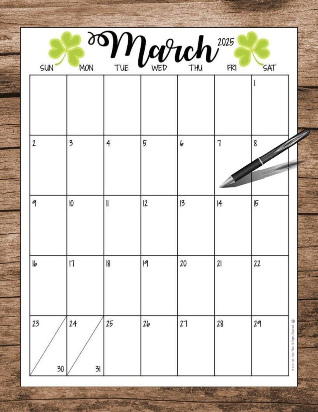 MARCH 2025 Calendar* EDITABLE! Printable! Instant Digital Download ...
