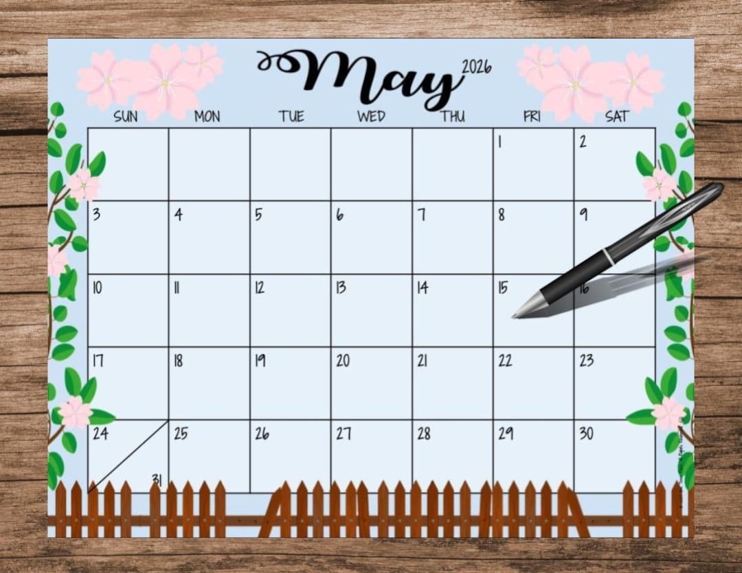 May 2026 Calendar: Floral Theme, Printable & Editable (digital Download ...