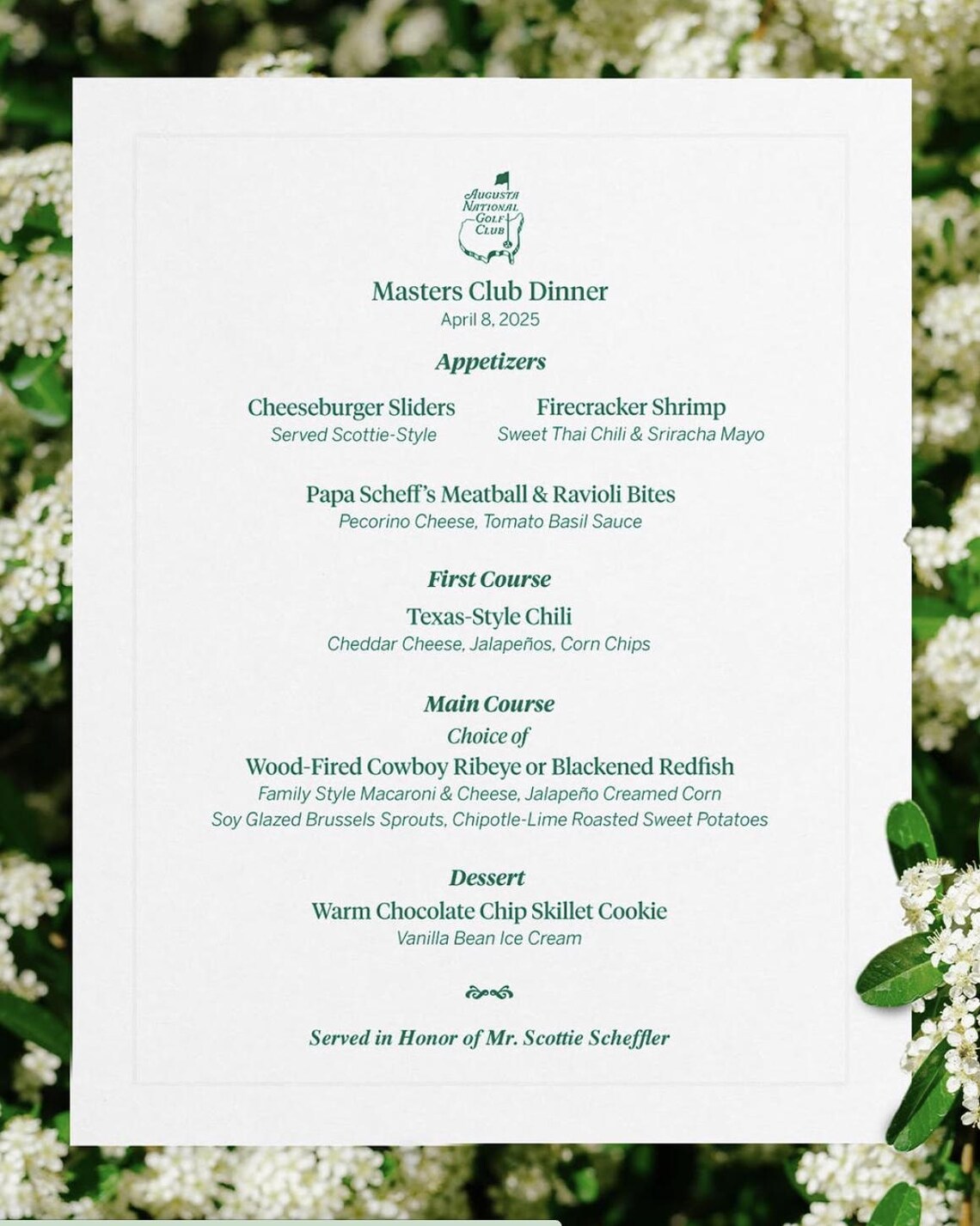 Masters Club Dinner Menu Editable Canva File - Etsy