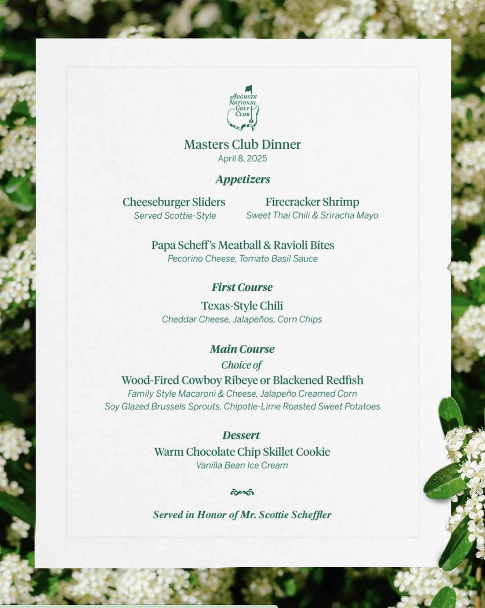 Masters Club Dinner Menu Editable Canva File - Etsy