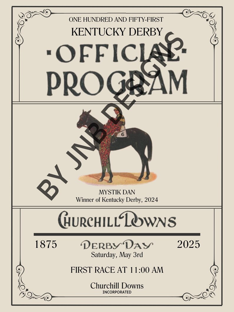 Vintage Inspired Kentucky Derby Invitation & Art Print - Etsy