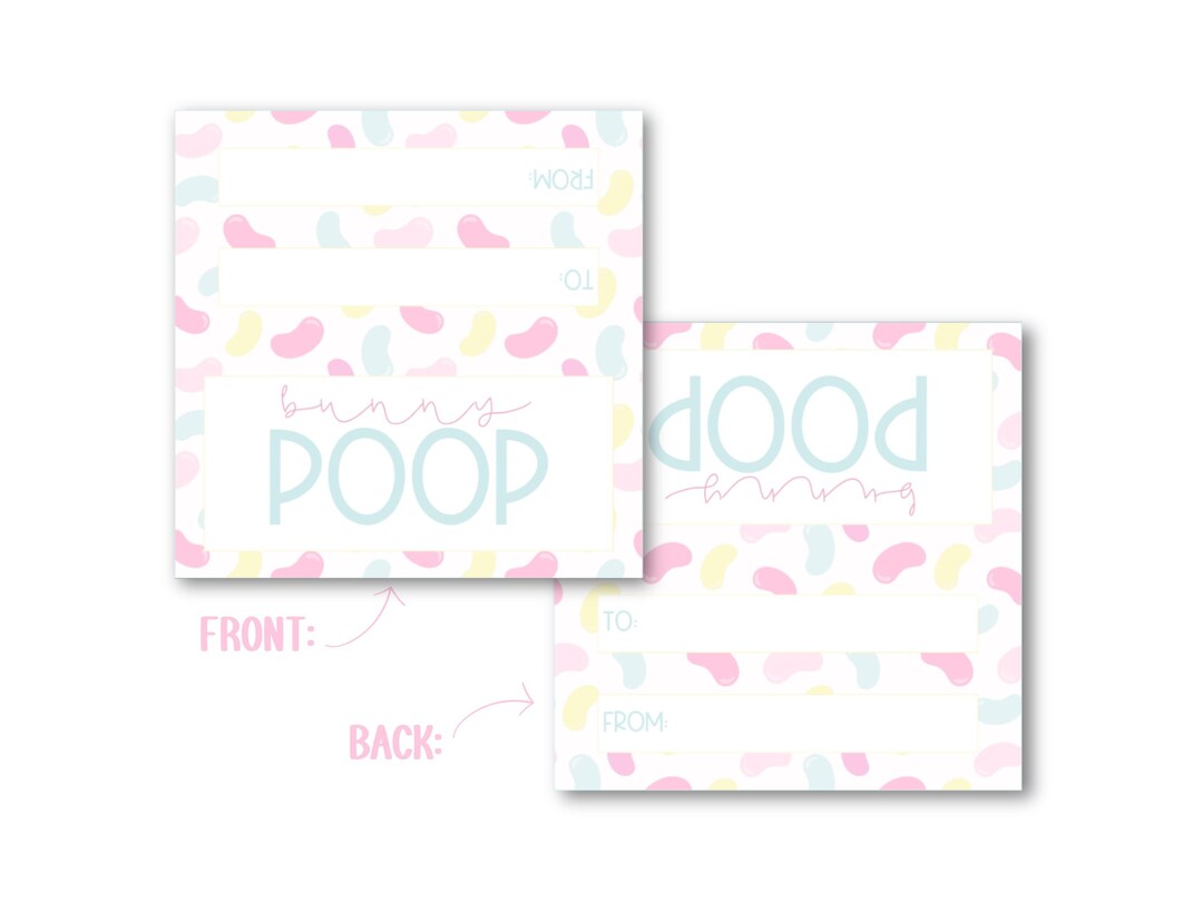 Bunny Poop Bag Topper, Printable Easter Bag Topper, Bunny Easter Tags ...
