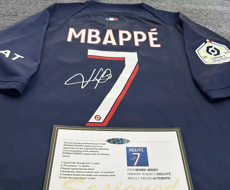 Kylian Mbappe SIGNED PSG Shirt/jersey kylian Mbappe COA - Etsy