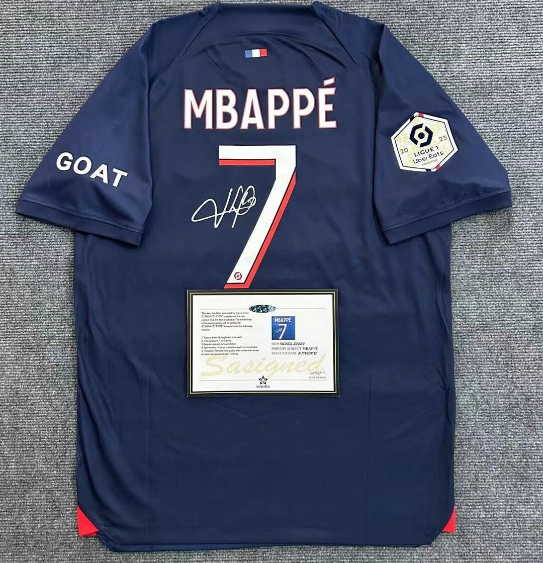 Kylian Mbappe SIGNED PSG Shirt/jersey kylian Mbappe COA - Etsy