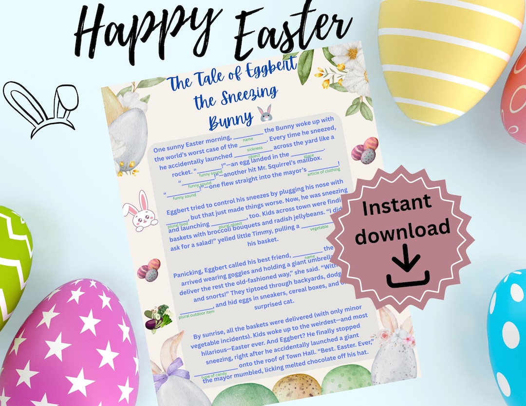 Fun Easter Mad Libs Activity for Kids – Printable PDF Worksheets ...