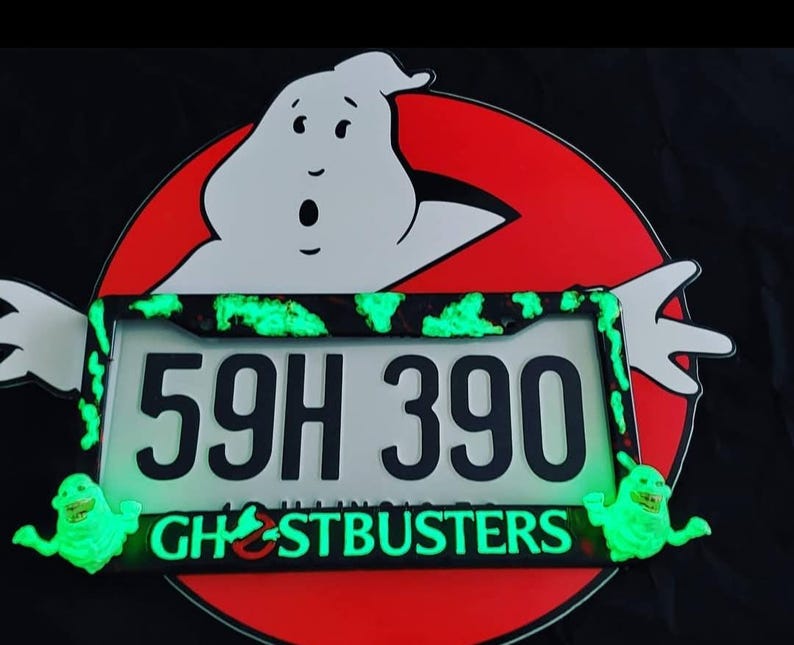 Handmade Glow in the Dark Slime License Plate Frame Halloween Decor ...