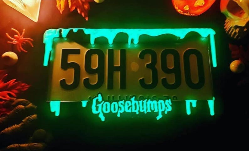 Handmade Glow in the Dark Slime License Plate Frame Halloween Decor ...