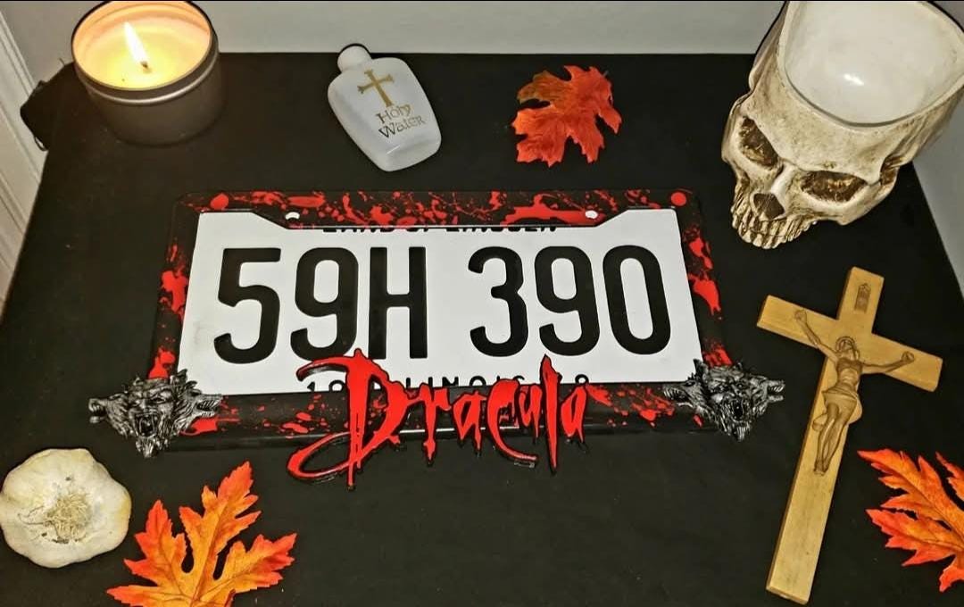 Handmade Bram Stoker's Dracula Halloween License Plate Frame Horror ...