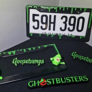 Handmade Glow in the Dark Slime License Plate Frame Halloween Decor ...