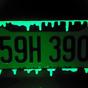 Handmade Glow in the Dark Slime License Plate Frame Halloween Decor ...