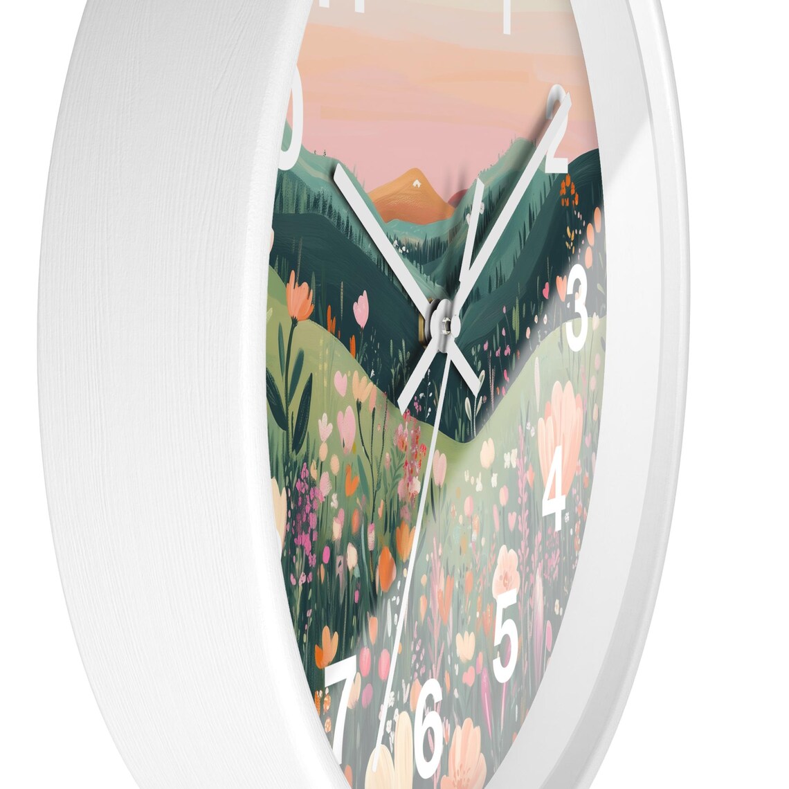 Whimsical Floral Wall Clock, Nature Inspired Home Decor, Garden Theme ...