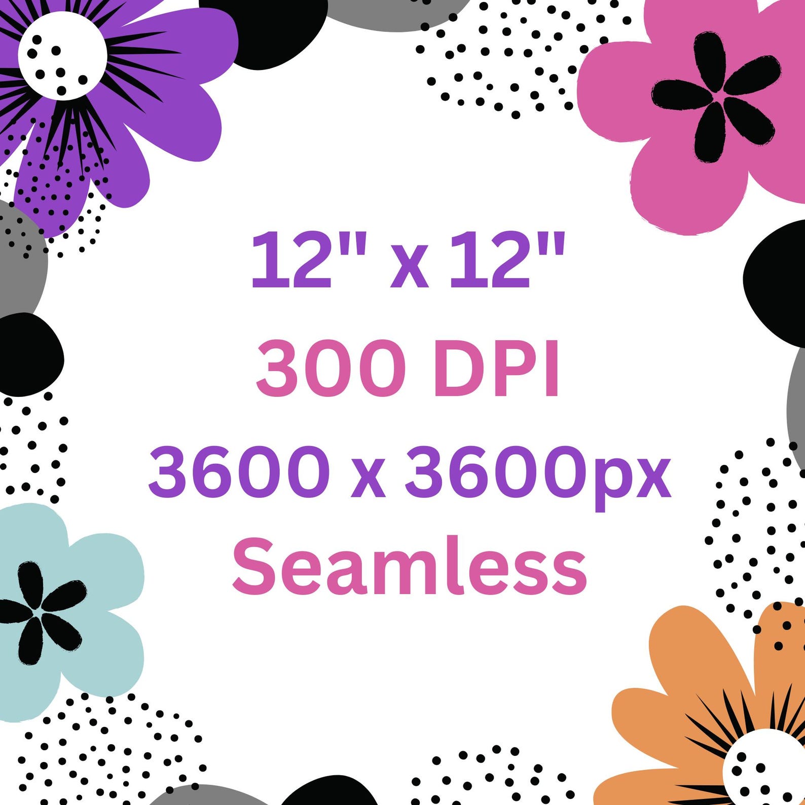 Retro Daisy Seamless Pattern | Hand-drawn 1970s Flower Print | Groovy ...