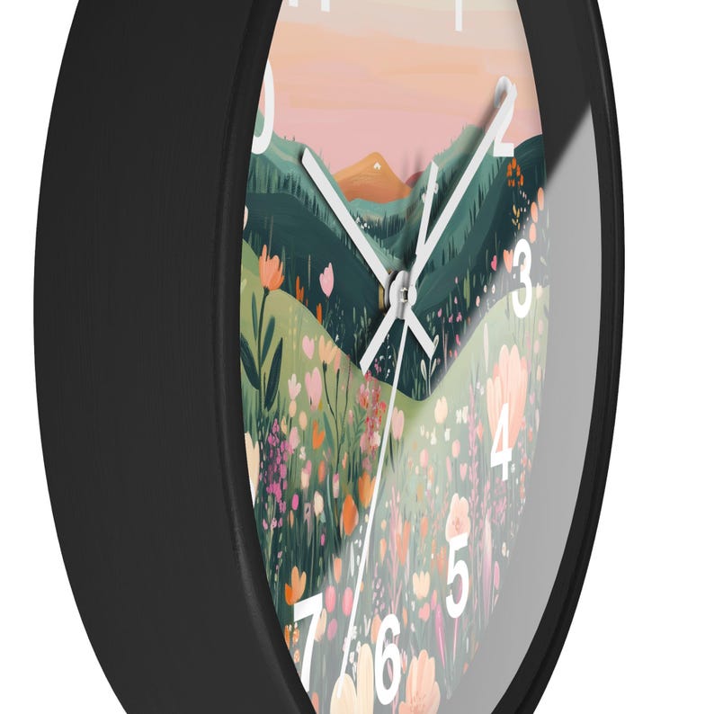 Whimsical Floral Wall Clock, Nature Inspired Home Decor, Garden Theme ...