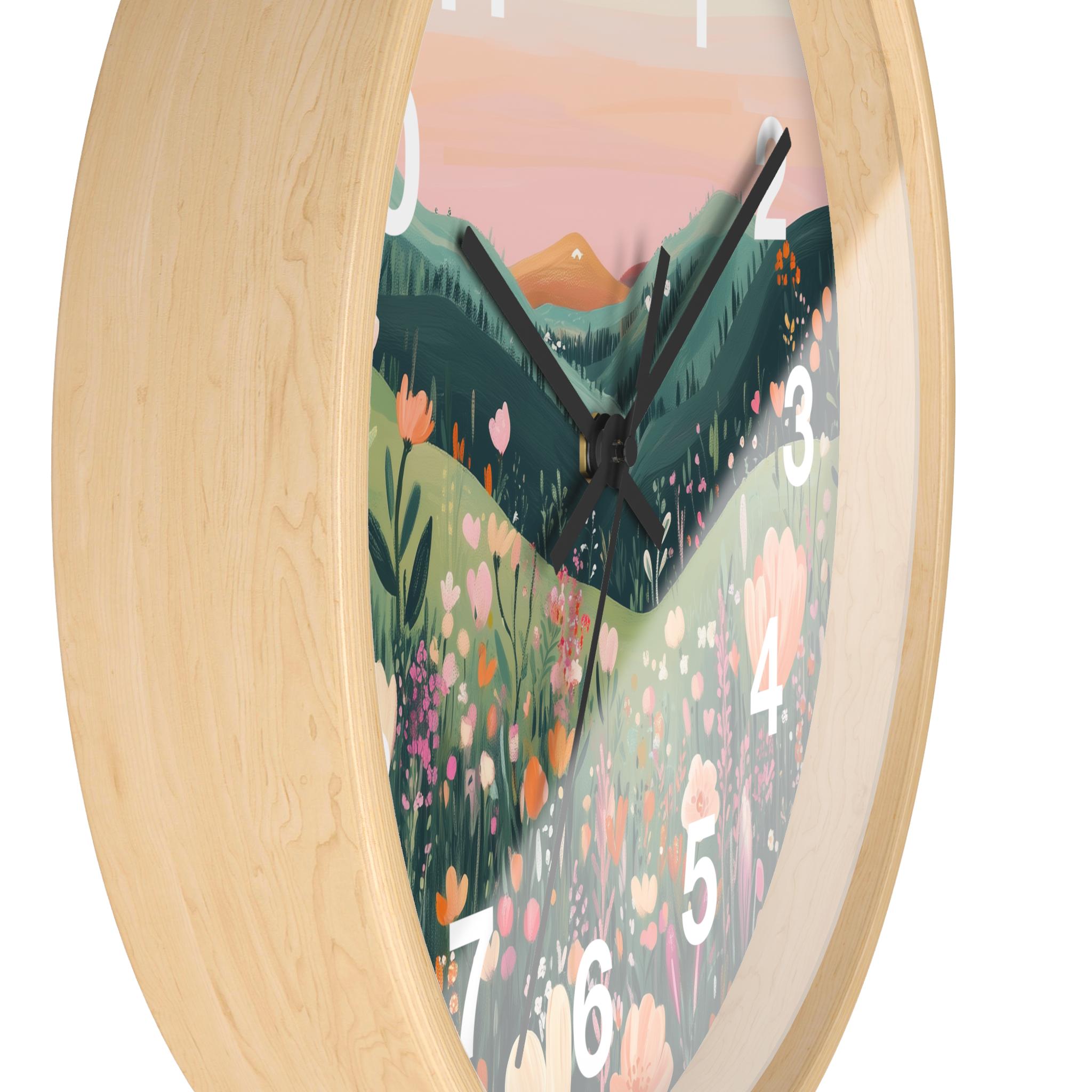 Whimsical Floral Wall Clock, Nature Inspired Home Decor, Garden Theme ...