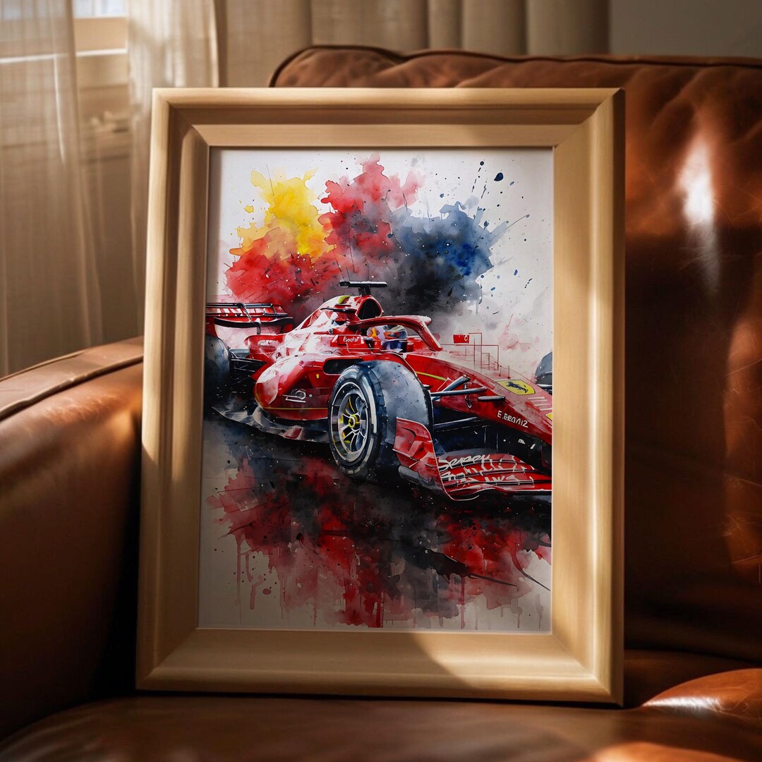 Watercolour Ferrari Racing F1 Inspired Digital Poster - Etsy