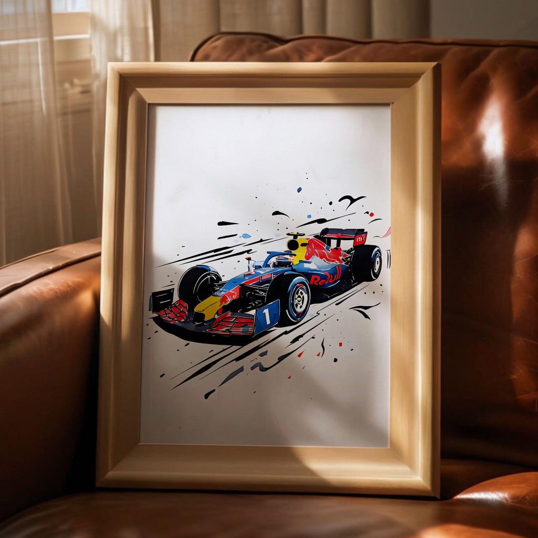 Blue Formula1 Watercolour Poster - Etsy