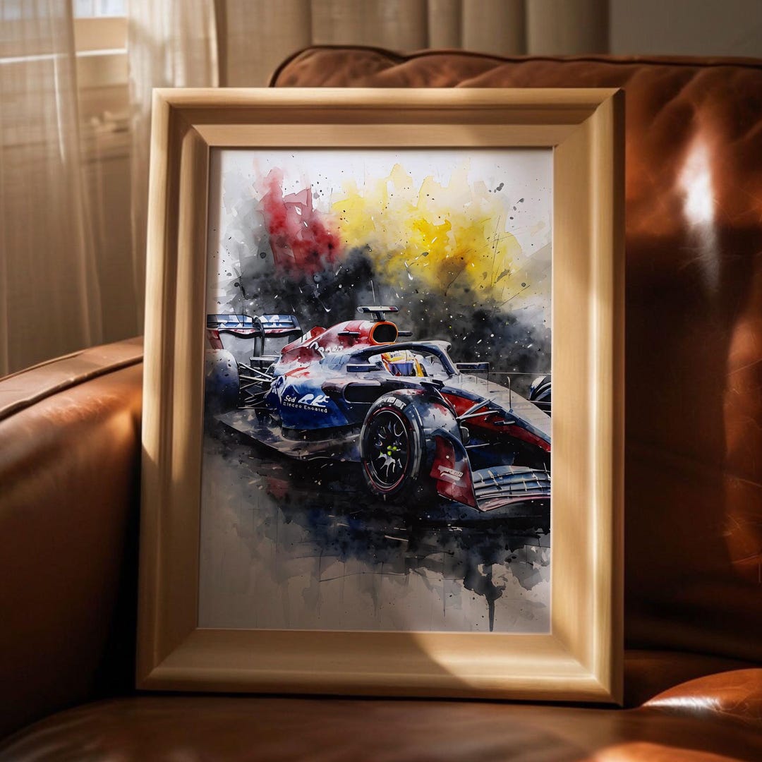 Watercolour Redbull Racing F1 Inspired Digital Poster - Etsy
