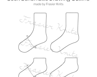 Basic Schematic Drawing Outline of Shawl for Knitting and Crochet ...