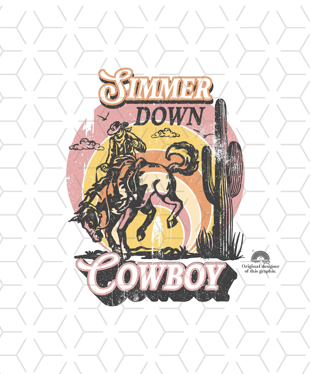 Simmer Down Cowboy PNG: Western Graphic T-shirt Design (digital ...
