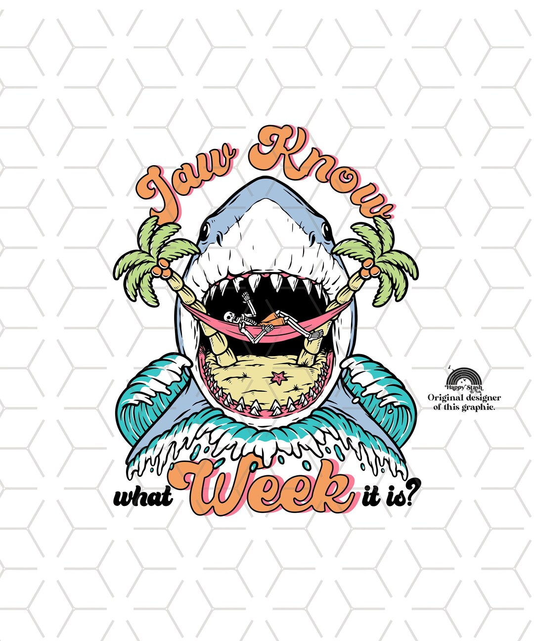 Buy Retro Shark Week Sublimation Design: Jaw Know PNG Clipart (digital ...