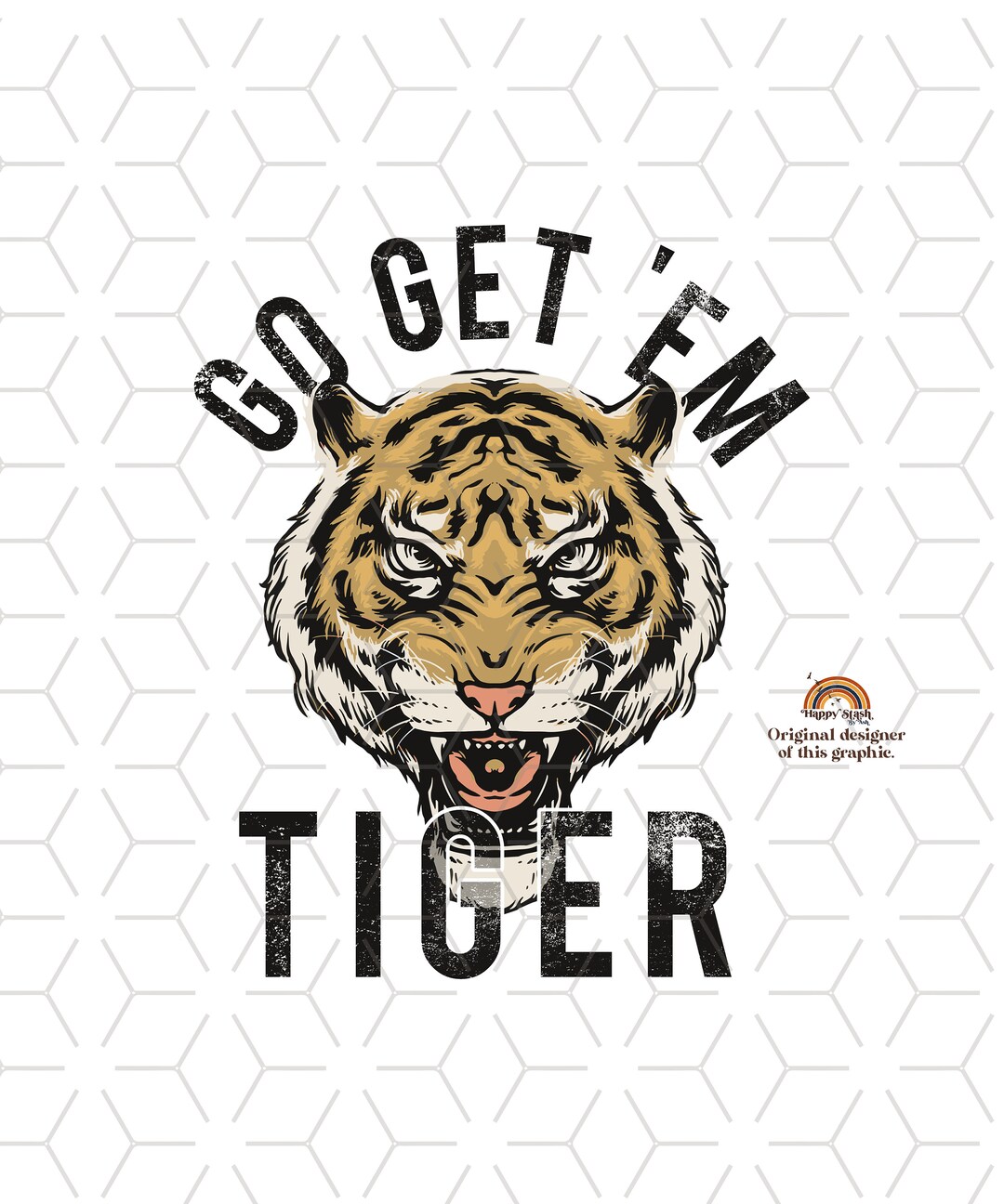 Go Get 'em Tiger PNG: Retro Sublimation Design (digital Download) - Etsy